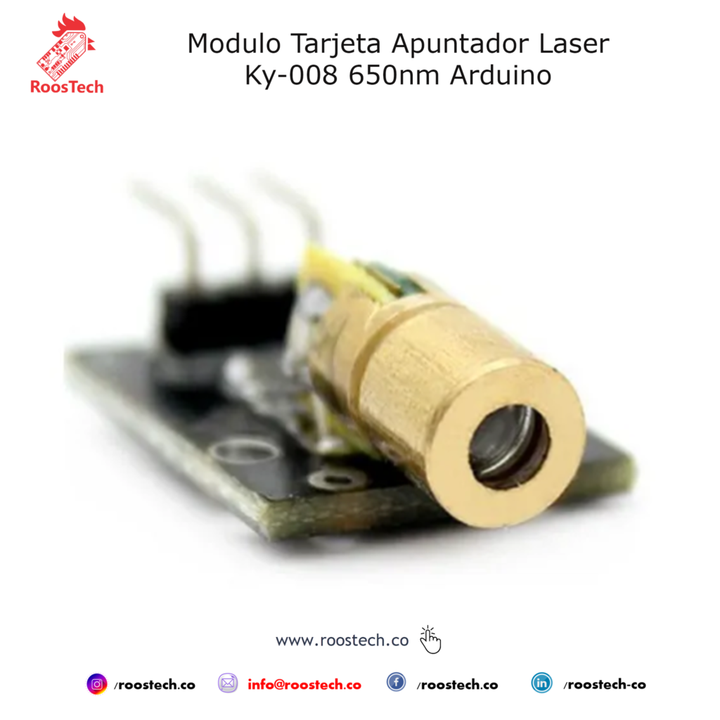 Modulo Apuntador Laser KY008 650nm • RoosTech Electronica