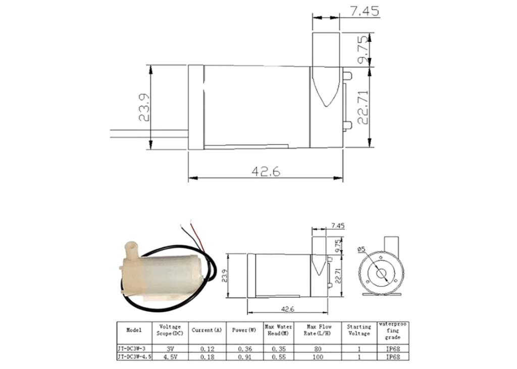 Mini Bomba De Agua Sumergible DC 3V 5V Arduino • RoosTech Electronica